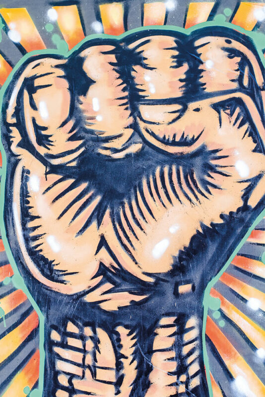 Graffiti Poster Die Faust Wandbild [2:3] - Sticker 1 Aufkleber Poster ...
