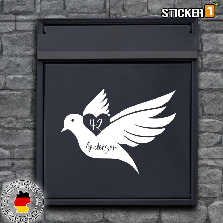 Briefkastenaufkleber - Modell 3 - Hochwertige Vinylfolie - Individuelle ...